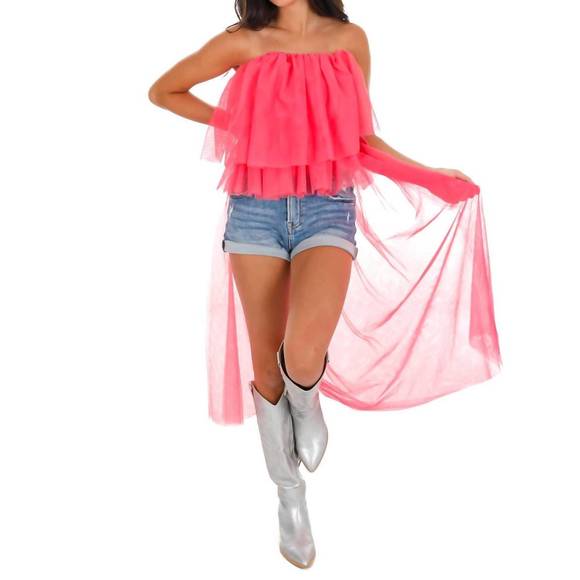Strut & Bolt | Tops | New Strut Bolt Vision In Tulle Top In Coral Pink ...